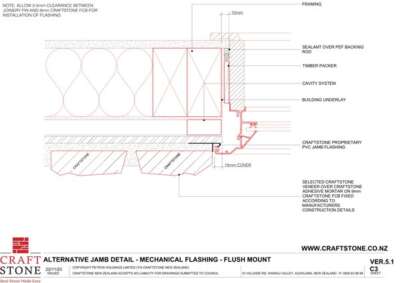 C3-ALTERNATIVE JAMB DETAIL-MECHANICAL FLASHING-FLUSH MOUNT