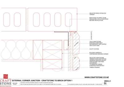 E4-EXTERNAL CORNER JUNCTION -CRAFTSTONE TO BRICK