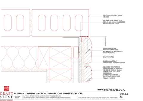 E4-EXTERNAL CORNER JUNCTION -CRAFTSTONE TO BRICK