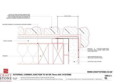 E6-EXTERNAL CORNER JUNCTION TO 50 OR 75 MM AAC SCREWS